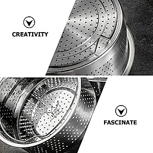 Luxshiny Rice Cooker Rice Cooker Rice Cooker Steamer Basket with Handle Legs Vegetable Steamer Insert Stainless Steel for Steaming Food Meat Fish Rice Veggie 22cm Accessories