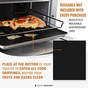 Reusable Liners for Toaster Oven Air Fryer 9 x 11 Accessories Compatible with Breville, Black & Decker, Cuisinart, Emeril Lagasse + More, Perforated Non-Stick Mats for Baking, Cooking, Oven Rack