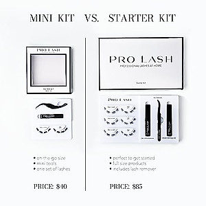 Pro Lash Starter Kit | Professionally Styled - Soft and Comfortable Lash Extension with 3 Set of Lashes, Tweezers, Pro Lock Adhesive, and Remover - Lasts up to 10 Days (Mega Volume)