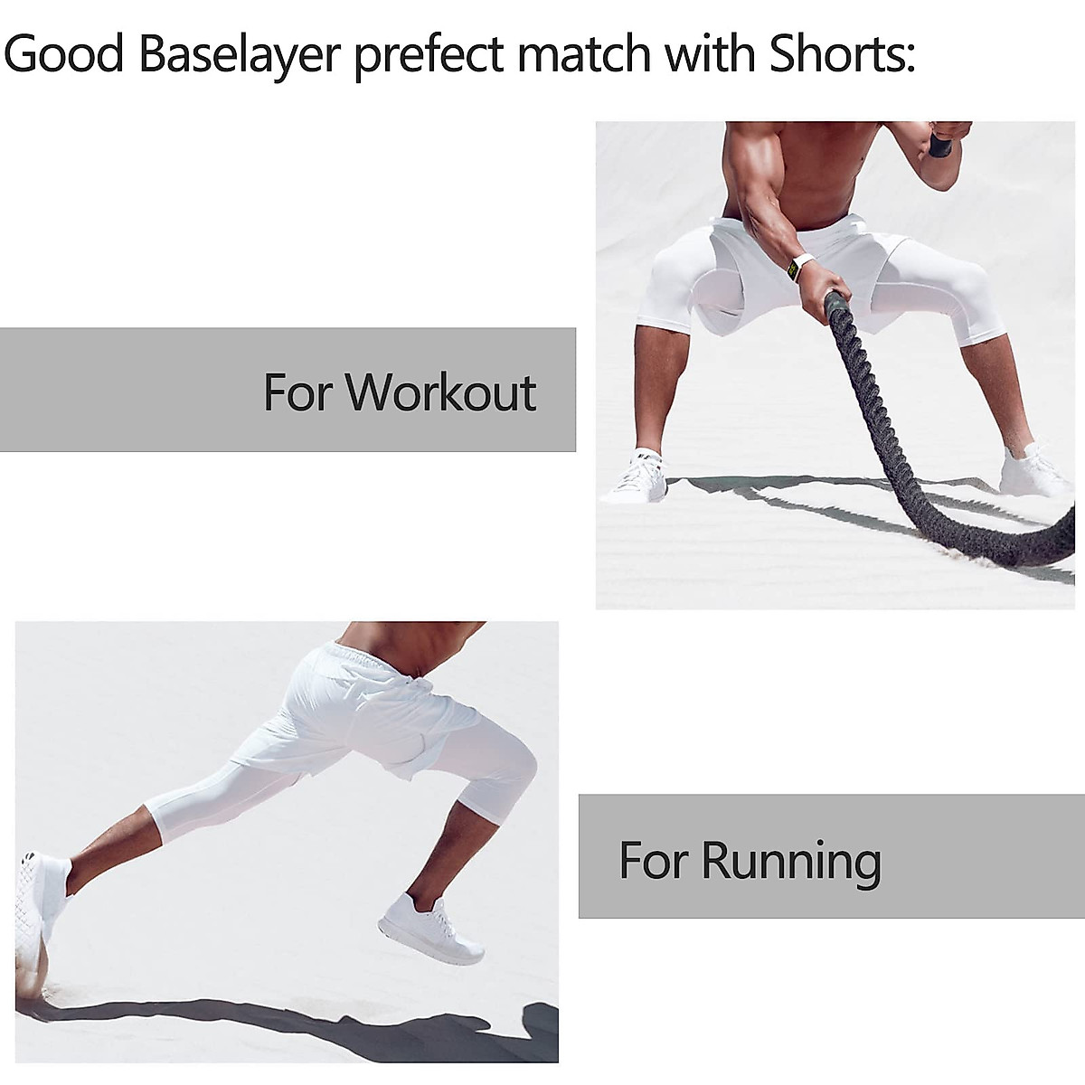 SS COLOR FISH Men Compression Pants Athletic Baselayer with Pockets Workout Legging Running Tights for Men M