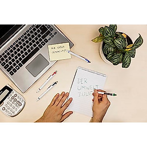 Schneider Slider Xite XB (Extra Broad) Ballpoint Pen, Refillable + Retractable, 1.4 mm, White Barrel w/Blue Accents, Black Ink, Box of 10 Pens (133201)