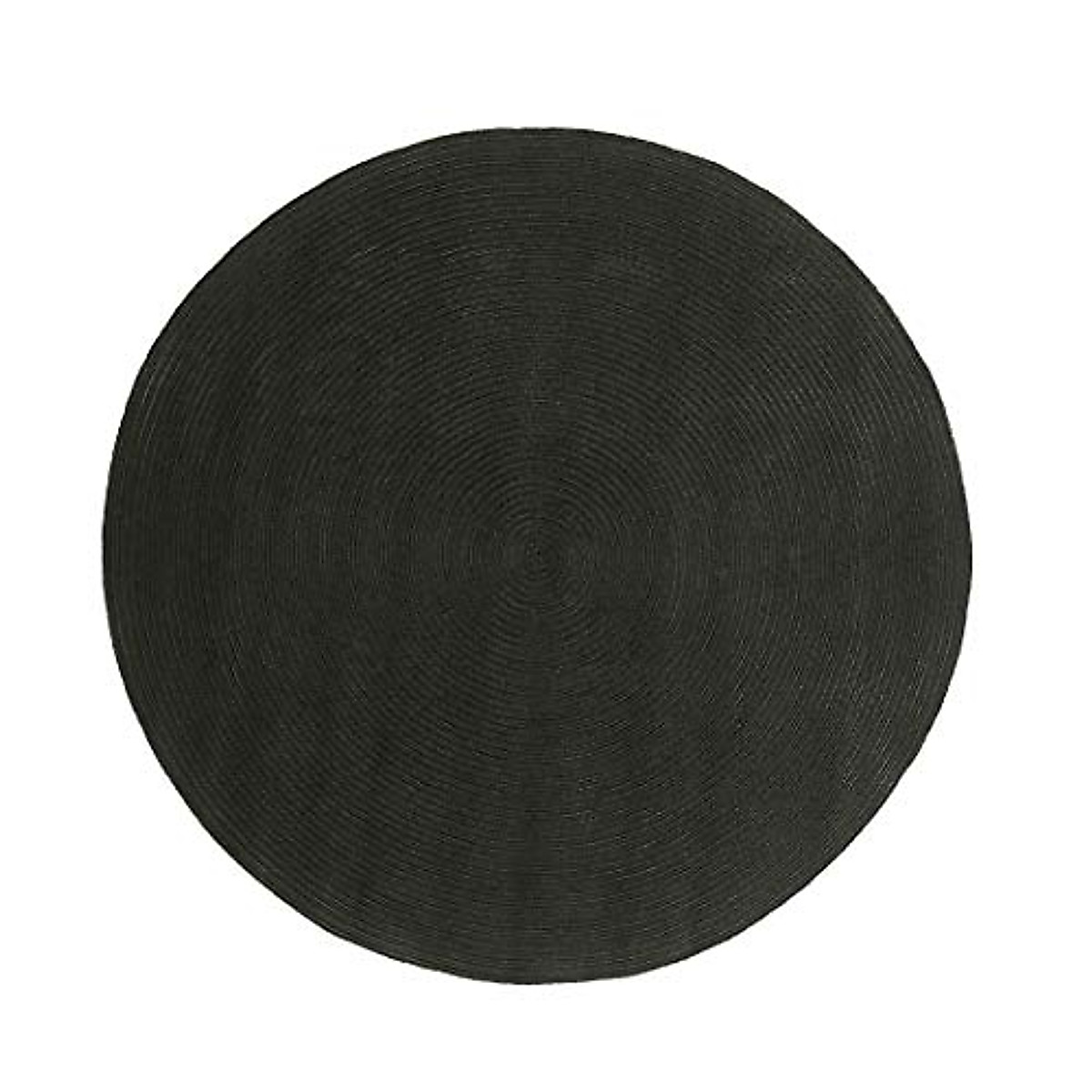SUPERIOR Reversible Braided Indoor/Outdoor Area Rug, 6' Round, Black