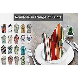 Ruvanti Cloth Napkins Set of 12 Cotton 100%, 20x20 Inches Napkins Cloth Washable, Soft, Absorbent. Cotton Napkins for Parties, Christmas, Thanksgiving, Weddings, Dinner Napkins Cloth - Multi Stripes