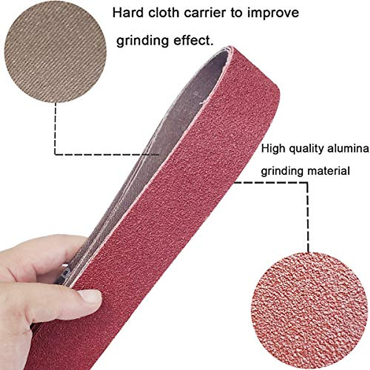 Sackorange 18 Pack 1-1/2 x 30 Inch Sanding Belts For Pipe Tube Polisher Sander- 3 Each of 60 80 120 150 240 400 Grit Aluminum Oxide Sander Belts (1-1/2" x 30")