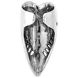 Sterling Silver Fingertip Ring for Women Moth Design 1 5/16 inch (33mm) long