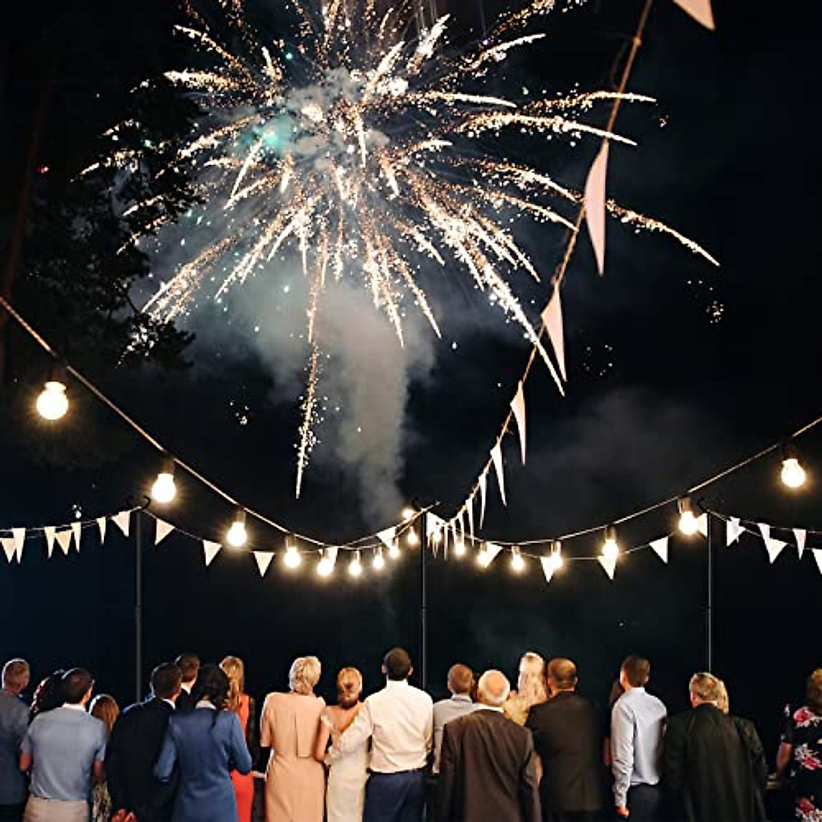 MARVOWARE 4Pcs String Light Poles for Outdoors Weather Resistant,Stainless Steel Tall,Christmas Decoration,Light Pole for House Garden Patio Wedding Cafe Party(No Light Bulb Included)