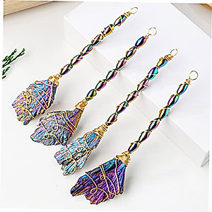 ARTIBETTER Desk Topper 5pcs Pendant Adornment Craft Cluster Material Shape Ornament Irregular Broom Specimen Handmade Random Mineral Stone Decor Crystal Hanging Dining Table Decor