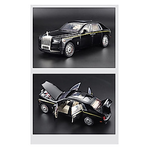 MING ZHEN Toy car Model 1/18 for Rolls Royce Phantom Alloy Luxy Car Model Diecast Toy Collection Sound Light Kids Gift (Color : White)
