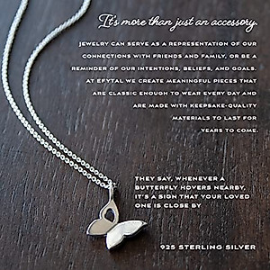 EFYTAL Condolence Gifts, 925 Sterling Silver Butterfly Necklace for Bereavement, Memorial Gifts, Loss of Father Gift, Loss of Husband Sympathy Gift