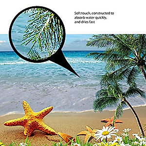 Amagical 16 Pieces Bathroom Mat Set Shower Curtain Set Starfish Sea Beach with Flowers Blue Ocean Bath Mat Contour Mat Toilet Cover Shower Curtain with 12 Hooks