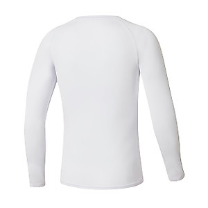 Willit Boys' Compression Shirts Youth Long Sleeve Football Undershirts Kids Baseball Quick Dry Baselayer White M