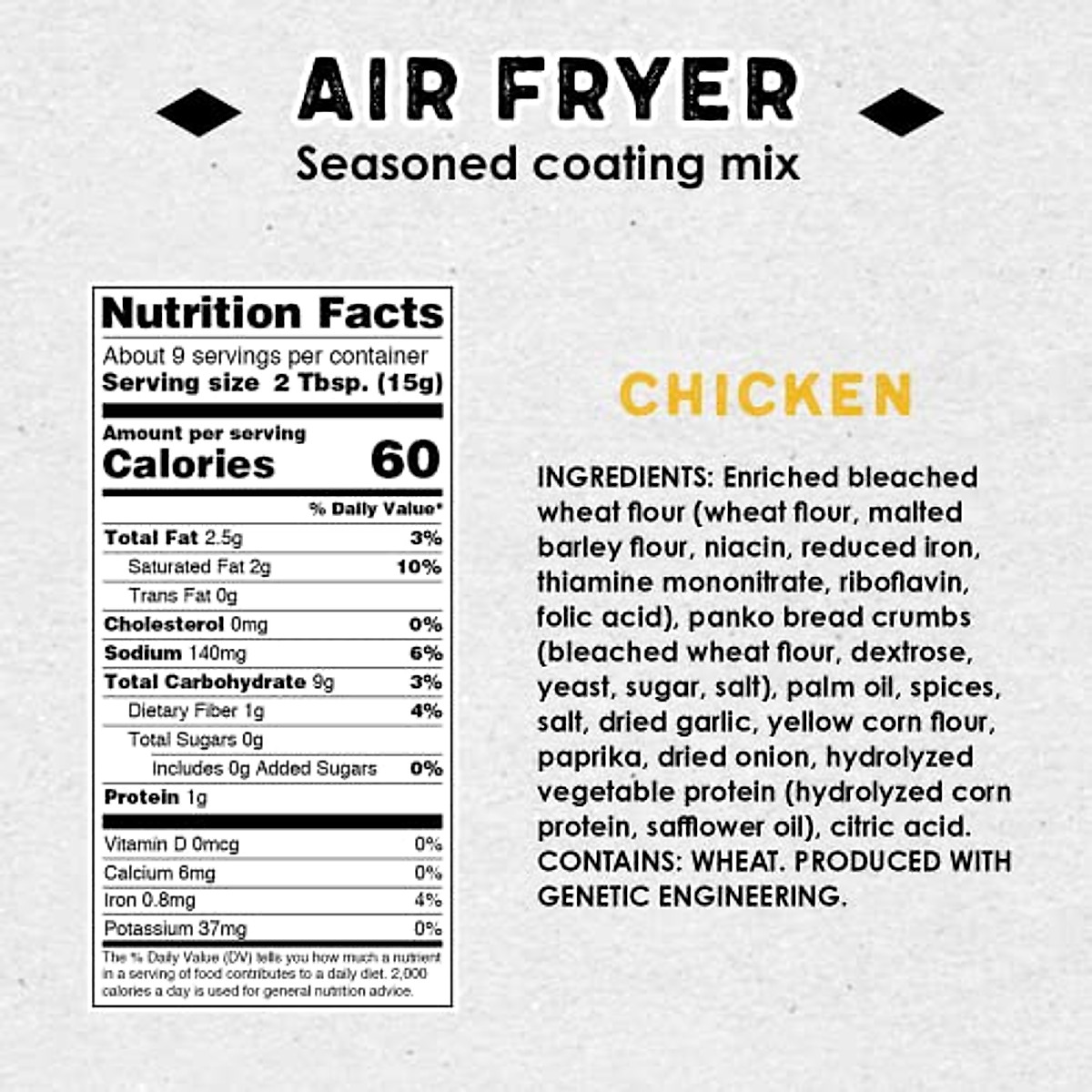 Louisiana Fish Fry, Air Fryer Chicken Coating Mix, 5 oz (Pack of 6) – Each Box Coats 2 lbs of Chicken – Chicken Breading Mix – Easy to Cook – Air Fried Chicken - Crispy Texture, Delicious Flavor