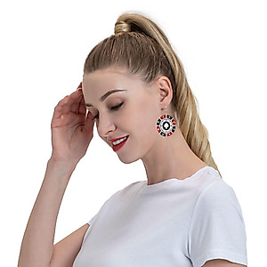 Funny Poker Card Faux Leather Earrings For Women Lightweight Round Dangle Earrings Gift