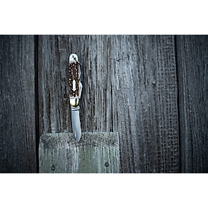 Uncle Henry Next Gen Staglon 23UH Scout 6.1in Folding Knife with 2.4in Stainless Steel Drop-Point Blade, Awl, Can Opener, Screwdriver, Cap Lifter, and Staglon Handle for Hunting, Camping and EDC