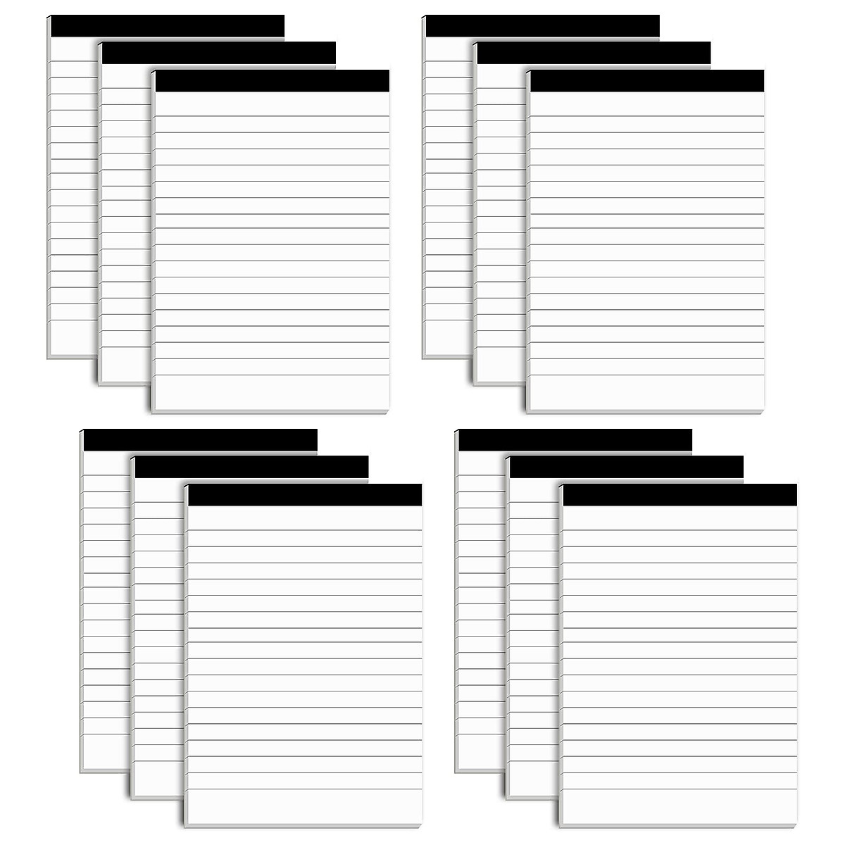 12 Pack Note Pads Refills 4 x 6 Inch Memo Pads Writing Pads, White Small Notepads Scratch Pads Mini Notepad with 30 Sheets Lined Paper in Each Pad