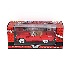 1956 Ford Thunderbird Convertible, Red - Motormax 73215 - 1/24 scale Diecast Model Toy Car