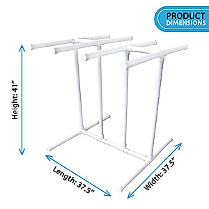 Towel Rack - Poolside Storage Organizer for Drying Wet Towels, Floats, Noodles, Paddles, 37.5" W x 37.5" L x 41" H, (White)