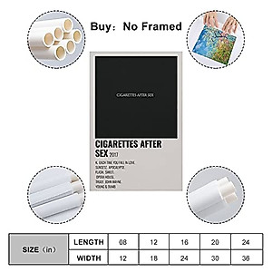 XIAOMB Cigarettes After Sex Music Poster for Bedroom Aesthetic Wall Decor Canvas Wall Art Gift 12x18inch(30x45cm)