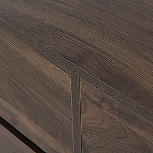 Knocbel 47.2in Mid-Century Modern Dresser for Bedroom, 6 Handle-Free Storage Drawers, 200lbs Weight Capacity, Dark Brown Dresser