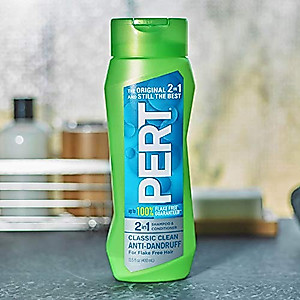 PERT 2 IN 1 Shampoo and Conditioner, Anti-Dandruff, 13.5 Fl. Oz (Pack of 6)