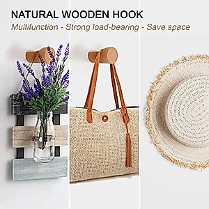 JOOPSHEE 24 Pack Wood Wall Hooks, Natural Wooden Coat Hooks Wall Mounted, Handmade Rustic Hat Hooks Heavy Duty Entryway Wall Hangers for Hanging Bags, Clothes, Towels (24pcs)