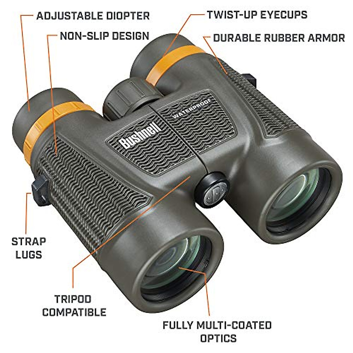 Bushnell H2O Xtreme 10x42 Compact Waterproof Binoculars with Fully Multi Coated Lens for Hunting and Boating 181042C