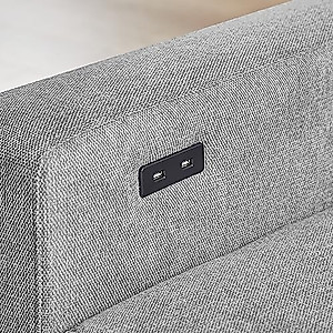 Convertible Sleeper Sofa Chair Bed, Comfy Floor Folding Sofa Bed, Armchair Pull Out Sleeper Couch Bed with Pocket and 2 USB Ports for Living Room, Bedroom, Small Places (Light Gray)