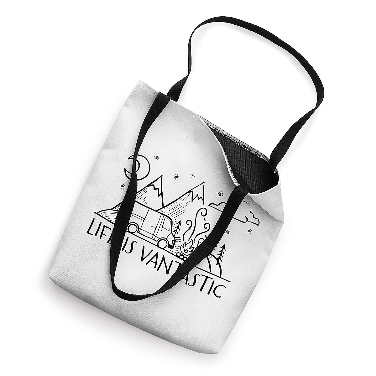 Life is Vantastic, Minimalistic Camper Van Life Tote Bag