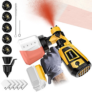 Cordless Paint Sprayer for DeWALT 20V: 3 Spray Patterns HVLP Spray Paint Gun -160W 650m1/min Flow max with 15 Accessories for Latex Paint, Paint,Walls,Door,Tools Home etc(Battery NOT Include)