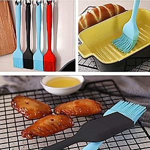KitsKap Silicone Basting Brush 2 Pcs Pastry Brush for Oil, BBQ, Grill Barbecue Sauce Baking Brushes (Black)