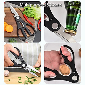 Magicorange 7-Piece Kitchen Knife Set - 5 Black Stainless Steel Knives with Sheaths, Cutting Board, and a Knife Block- Stainless Steel Kitchen Knives with PP Ergonomic Handle (Matte Black)