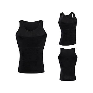 Mistirik 1Pcs Compression Shirts for Men - Mens Slimming Body Shaper Vest - Tight Tank Top for Men - Compression Shirt Tank Top (Black, X-Large)