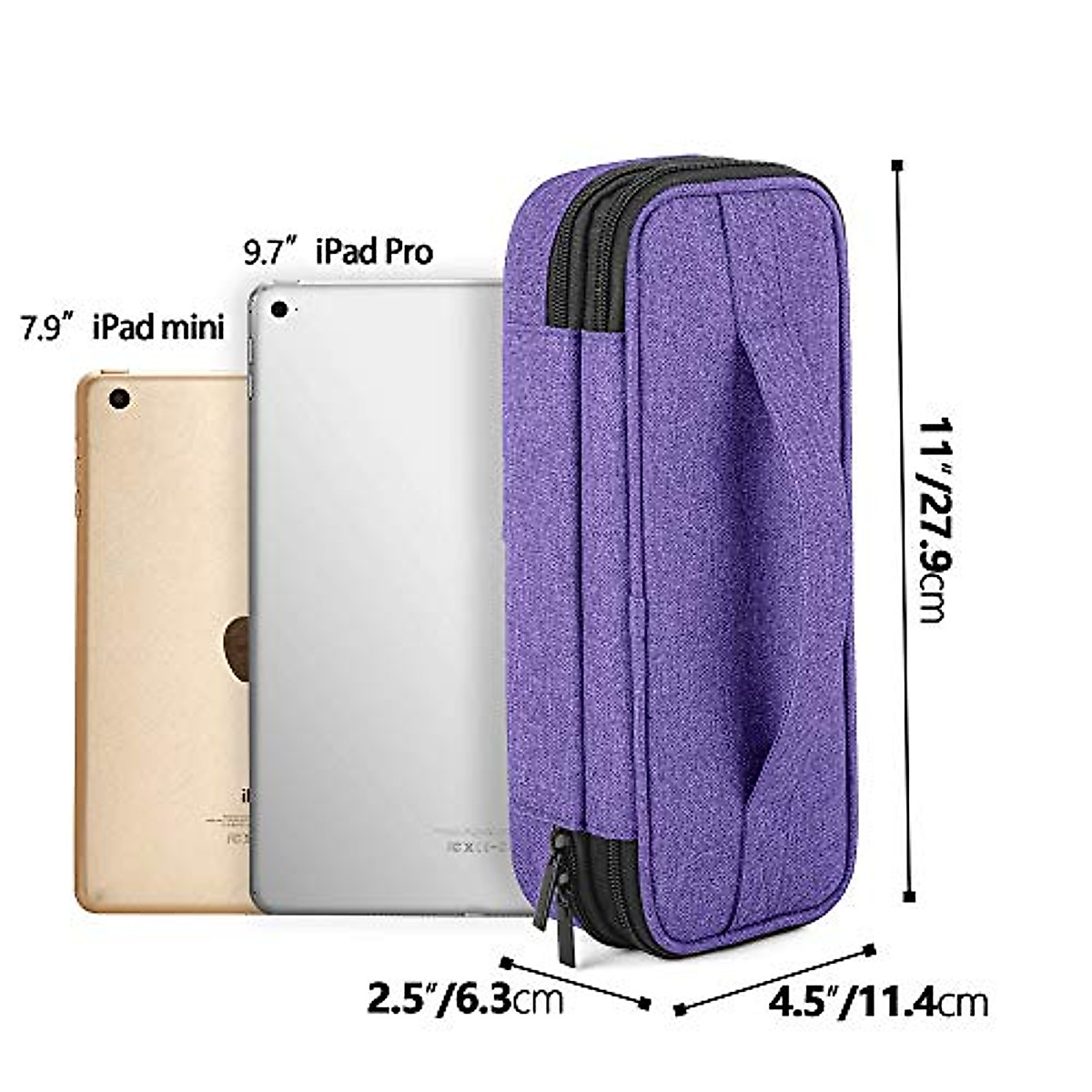 Teamoy Double-Layer Stethoscope Case-Compatible with Littmann Classic III/Cardiology IV, ADC, Omron Stethoscope,Stethoscope Carrying Case Storage Bag for Accessories,Purple