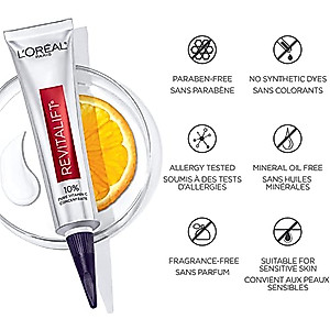 L'Oreal Paris Revitalift 10% Pure Vitamin C Face Serum, Brighter Skin, Reduced Wrinkles, Fragrance Free 1 0z.