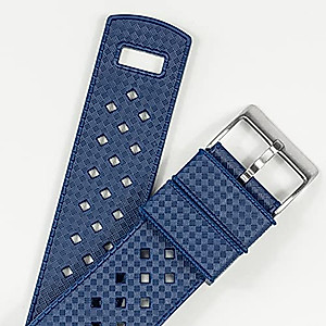 BARTON WATCH BANDS, 18mm Navy Blue - Tropical-Style Watch Bands - Quick Release - Choose Strap Color & Width