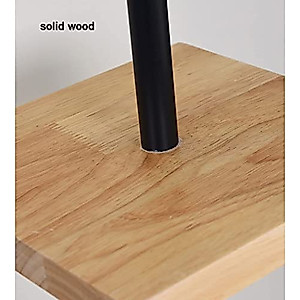 Energy Saving Tall Lamp Creative Floor Lamp 2 Shelves Solid Wood Bookshelf Light with Remote Standing Lamps Rustic Floor Light Bedroom Pole Lamp Stable