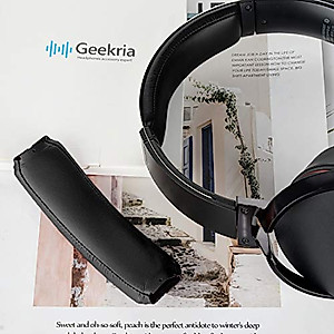 Geekria Protein Leather Headband Pad, Compatible with Sony MDR-XB950BT MDR-XB950N1 MDR-XB950B1 MDR-XB950/H Headphones Replacement Band/Headset Headband Cushion Cover Repair Parts (Black)