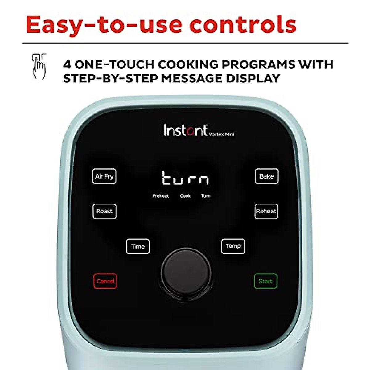 Instant 4-in-1, 2-QT Mini Air Fryer Oven Combo, From the Makers of Instant with Customizable Smart Cooking Programs, Nonstick and Dishwasher-Safe Basket, App with over 100 Recipes, Aqua