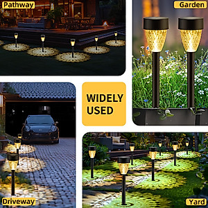 12 Pack Solar Lights Outdoor Waterproof, New Upgraded Solar Garden Lights Up to 12 Hrs Auto On/Off,Solar Pathway Lights Outdoor Outside Lights for Yard Patio,Lawn,Landscape and Pool Decor(3000K)