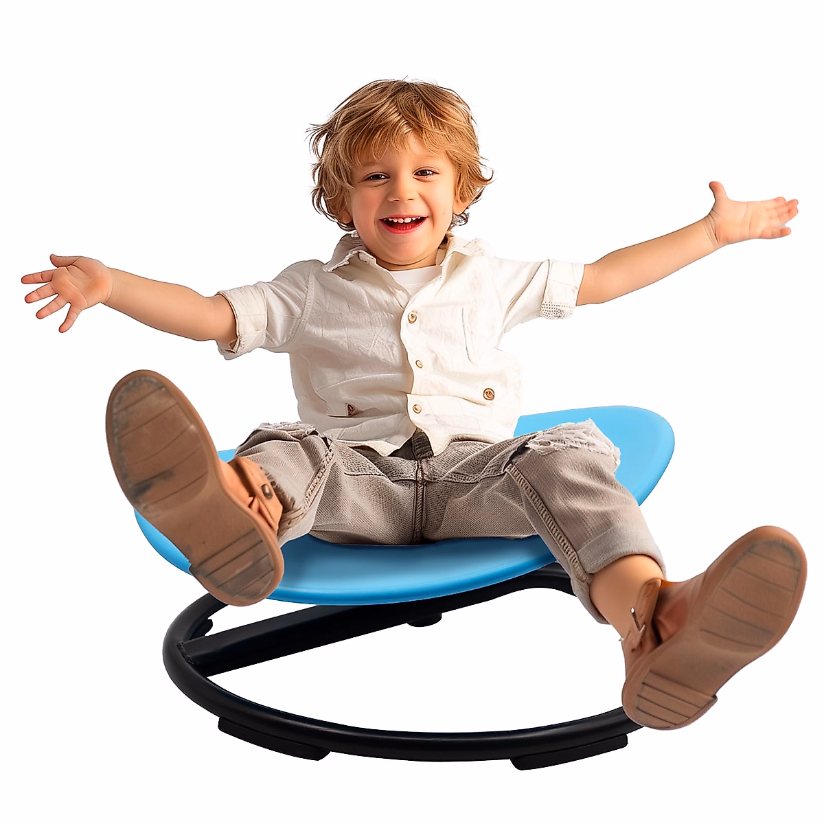 Preruner Sensory Chair for Autistic Kids,Sensory Toy Chair for Kids 3-16,Balance Toy Children Swivel Chair,Training Body Coordination,Metal Base,Non-Slip and Safer (Blue)