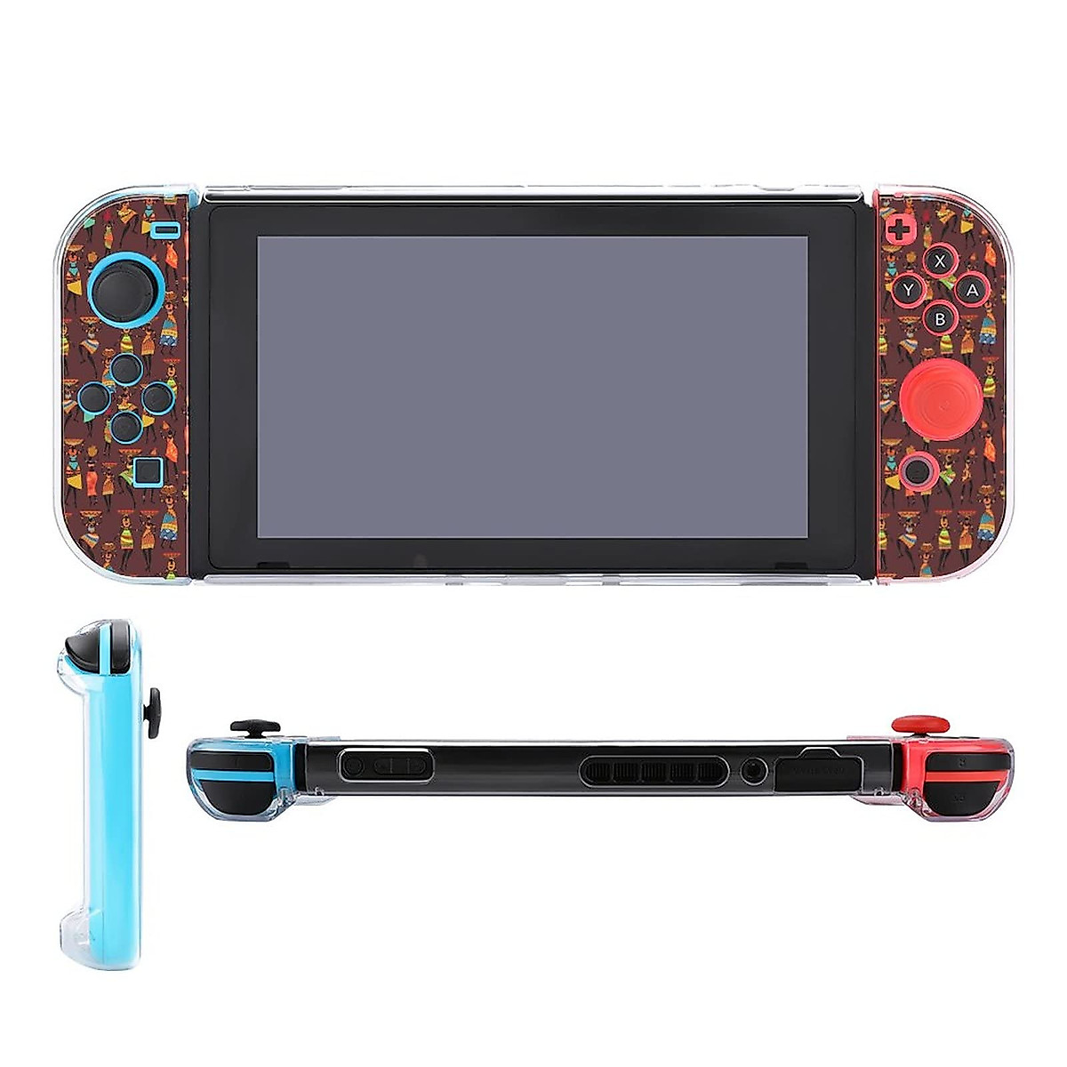 African Women Protective Clear Case for Switch Game Controller Grip Cover Cute Printed