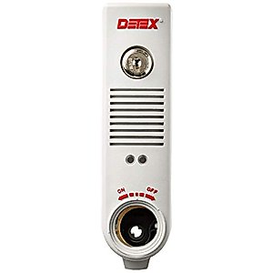 Detex EAX-500 Grey Surface Mounted Exit Alarm Piezo Horn Detex Battery Powered Door or Wall Mount Exit Alarm, 2.10" W x 2.375" D x 7.70" L