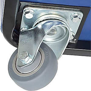 Global Industrial 6 Bushel HDPE Plastic Box Truck with Steel Base, Blue, 33-2/5"L x 23" W x 24-1/2"H