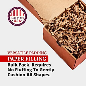 Partners Brand 10 lb. Kraft Crinkle Paper Packing, Shipping, and Moving Box Filler Shredded Paper for Box Package, Basket Stuffing, Bag, Gift Wrapping, Holidays, Crafts, and Decoration