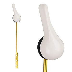 Jwodo Toilet Handle Replacement Kit, Universal Tank Flush Lever Handle with Stainless Steel Flapper Chains for Most Front Mount Toilets, White Finish Toilet Flush Handle