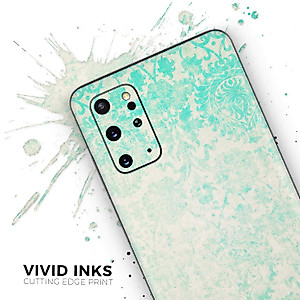 DesignSkinz Faded Teal Pattern of Decadence Protective Vinyl Decal Wrap Skin Cover Compatible with The Samsung Galaxy S20 (Screen Trim & Back Glass Skin)
