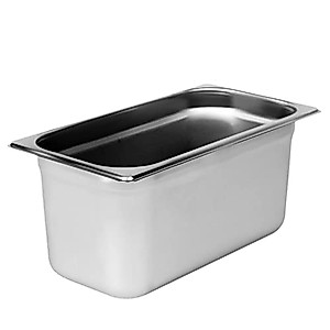 Tiger Chef 6-inch 1/3 Third Size Stainless Steel Anti-Jam Steam Table Pans 6-Pack