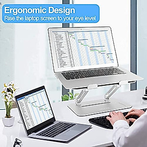 Urmust Adjustable Laptop Stand Silver+ Upgraded Version 17" Laptop Riser Silver