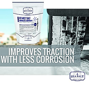 Sea Salt Superstore Ice Melt Salt for Sidewalks and Driveways - All-Natural Sea Salt Deicer, 5 Lb Bag