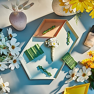 Waydress 10 Pairs Floral Boutonniere Magnets Small Corsage Fix Boutonniere Magnets Corsage Pins Brooches Flower Stick for Handmade Wedding Bride Groom Flower (Green)